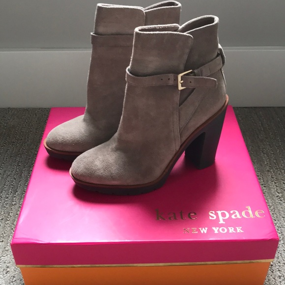 kate spade | Shoes | Kate Spade Gen Booties In Truffle Sport Suede ...